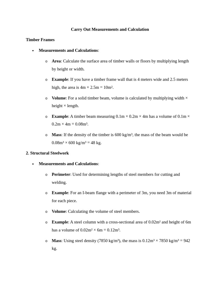 Unit 5 Carry Out Measurements and Calculations | PDF