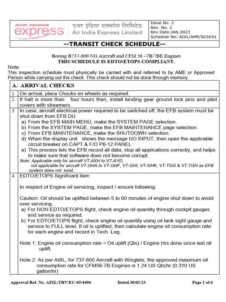 Transit Check Schedule | PDF