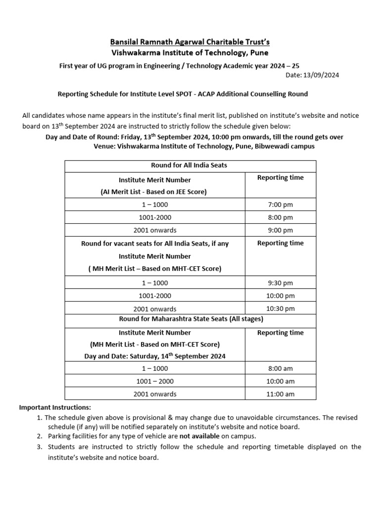 Reporting Timetable IL SPOT-ACAP Additional Round Counselling 2024-25 13 9-2024 | PDF | Government