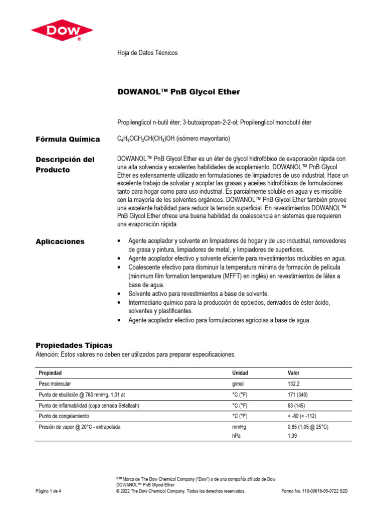 110 00616 05 Dowanol PNB | PDF