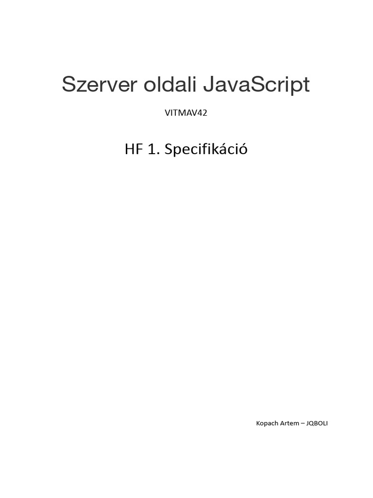 HF1 Specification | PDF