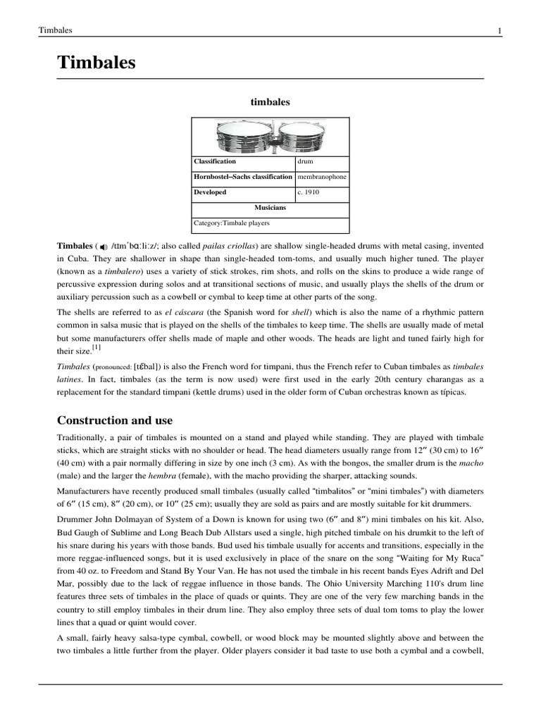 Timbales | PDF