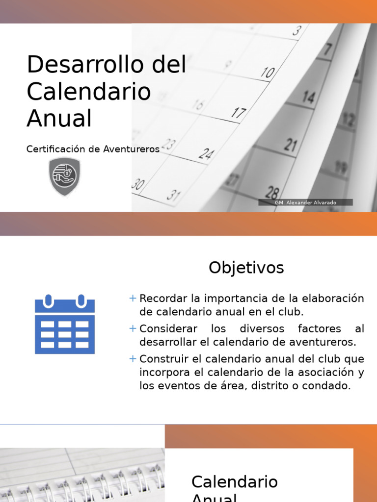 Desarrollo Del Calendario Anual | PDF