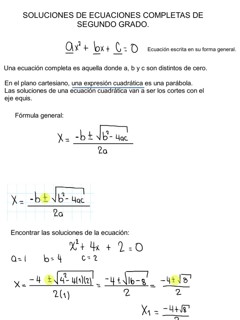 Ecuaciones De Segundo Grado Completas Completando Cuadrados – MRQOI