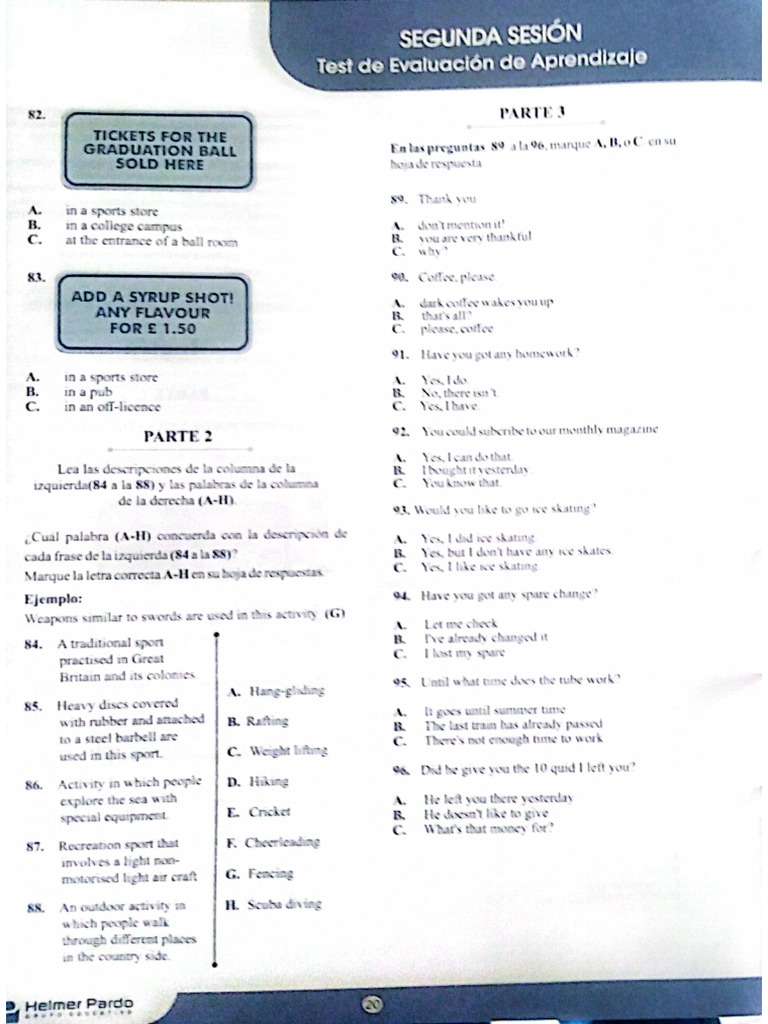 Part 3 and 4 Simulacro Camilo Torres | PDF