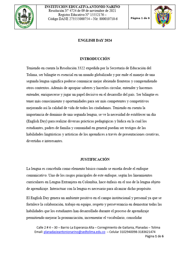 English Day 2024 | PDF