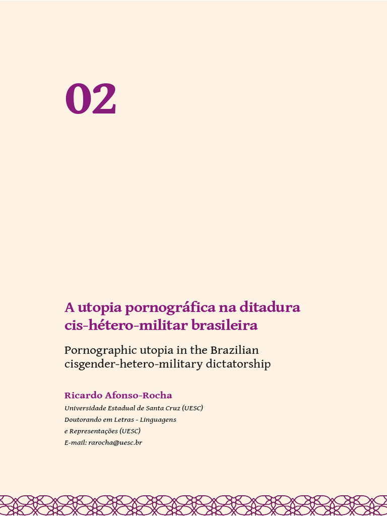 #A utopia pornográfica na ditadura cis-hétero-militar brasileira - Rick Afonso | PDF