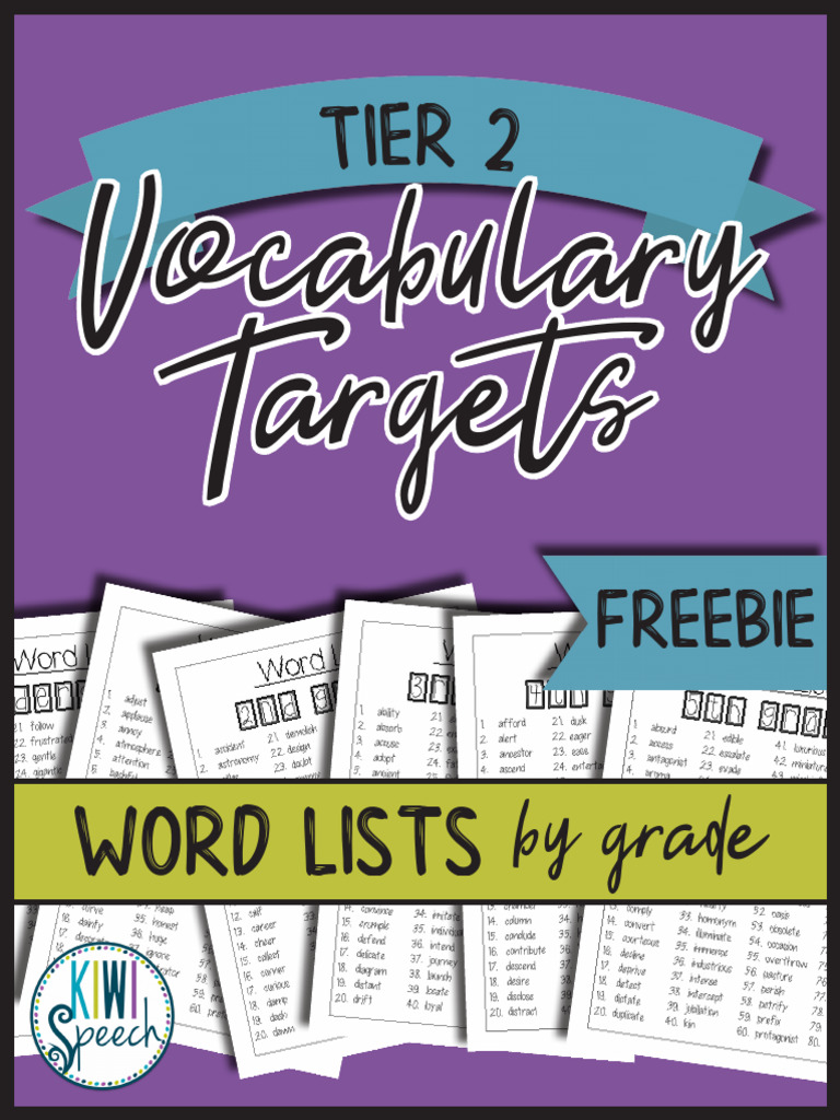 Vocabulary Targets Word List K5 Tier 2 Words | PDF