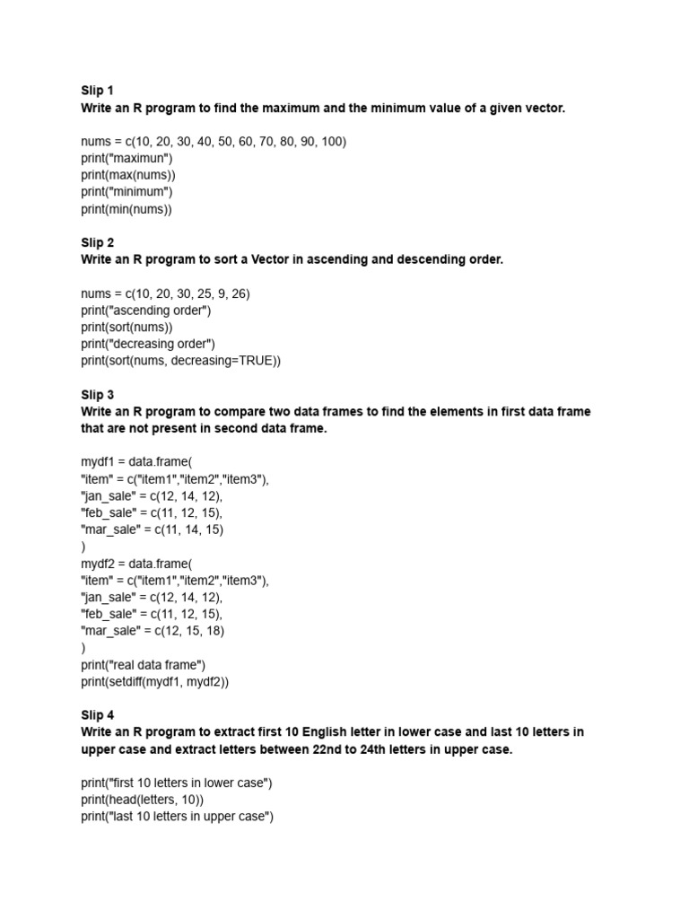 R Slips Solution | PDF