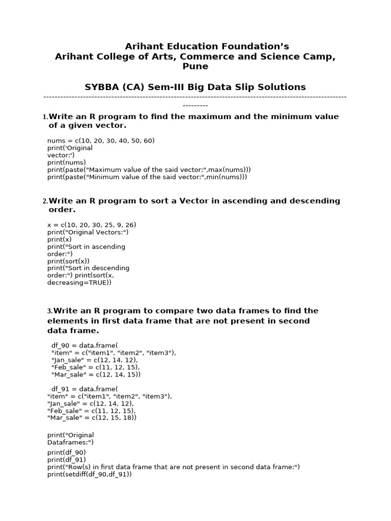 All Big Data Solved Slips | PDF