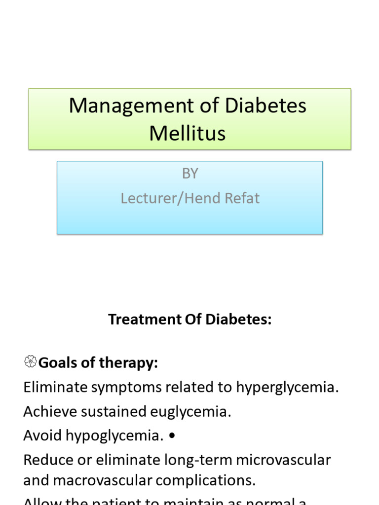 Management of Diabetes Mellitus | PDF | Diabetes | Diabetes Management