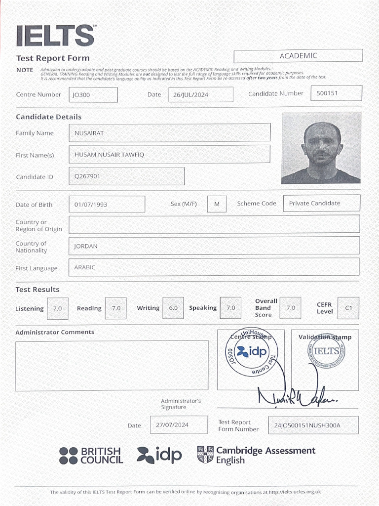 IELTS Certificate | PDF