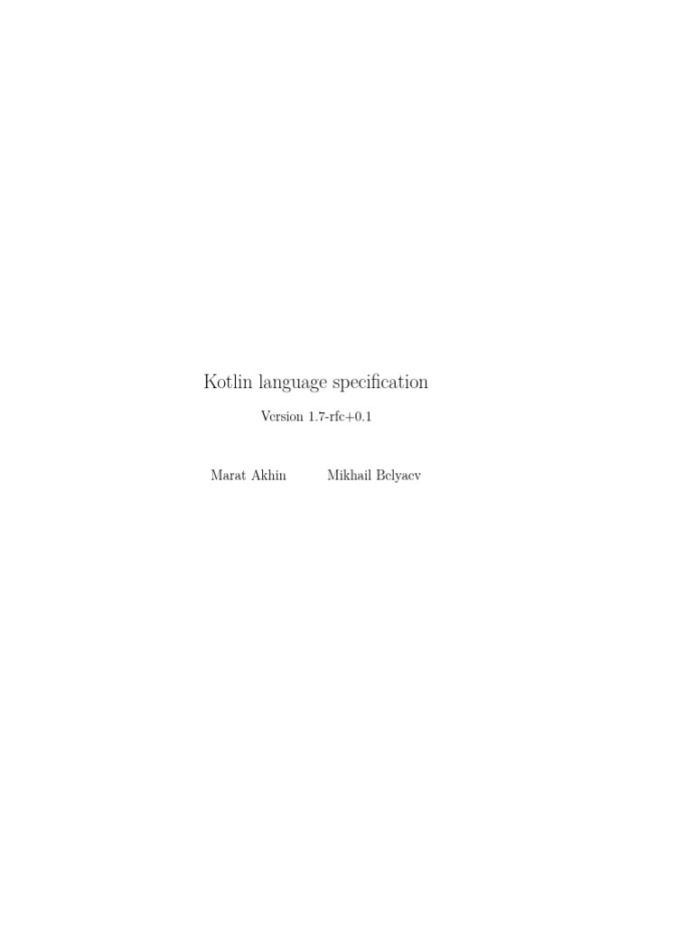 Kotlin Spec | PDF
