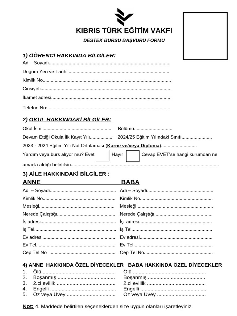 Burs Form - 2024-25 | PDF