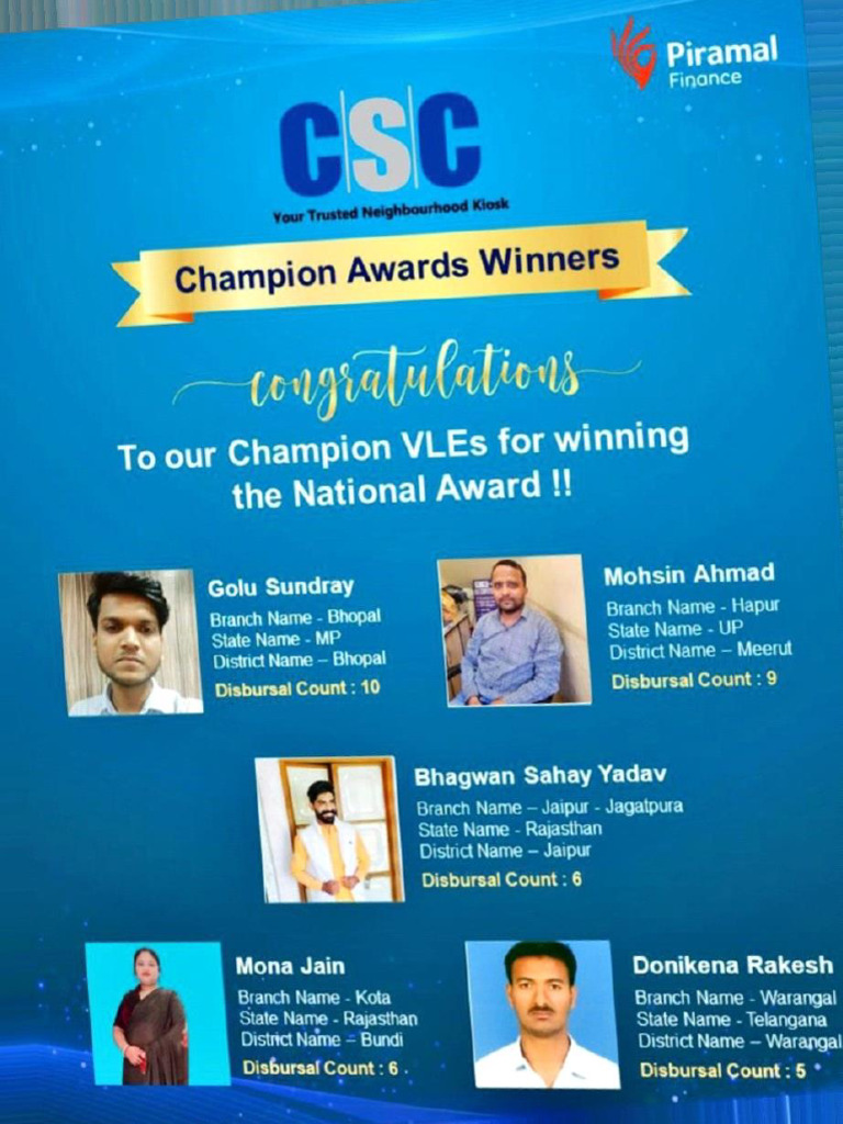 Piramal CSC Champion Award Winners | PDF