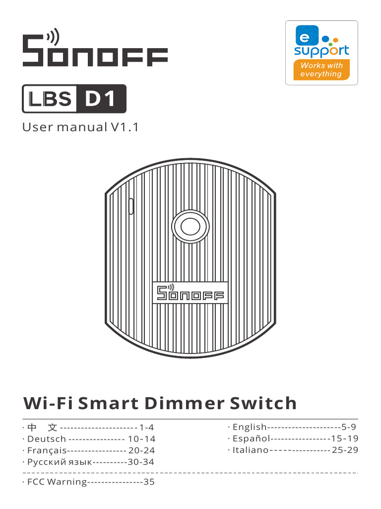 Sonoff LBS D1 Dimmer Sonoff | PDF