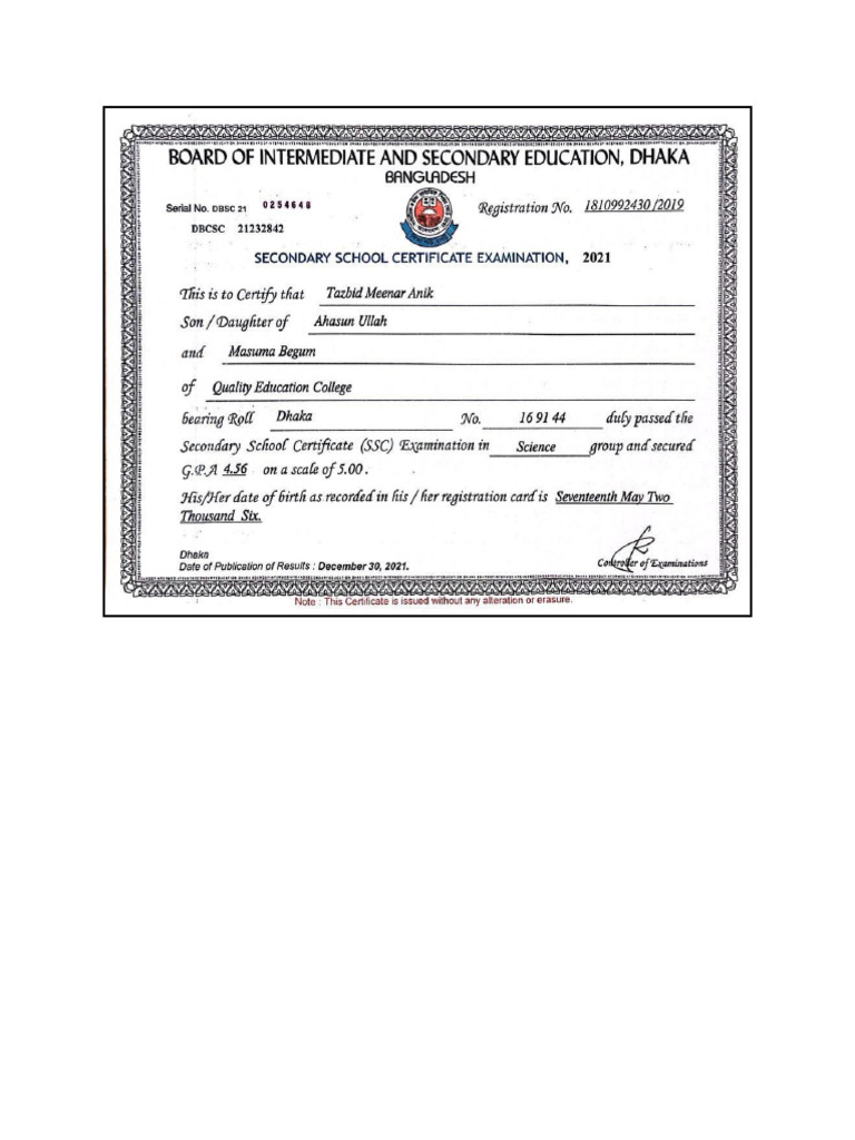 grade 10 certificate | PDF