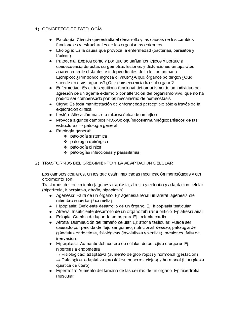 PC1 Patologia Teoria | PDF