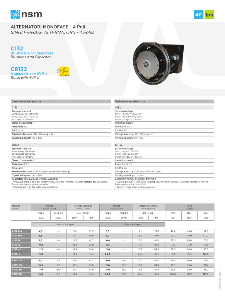NSM Data Sheet 2024 c132 Cr132 PDF | PDF