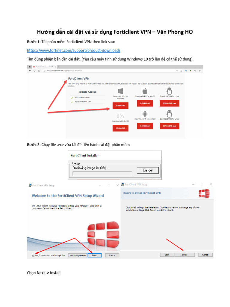 VPHO - Huong Dan Cai Dat Forticlient VPN | PDF