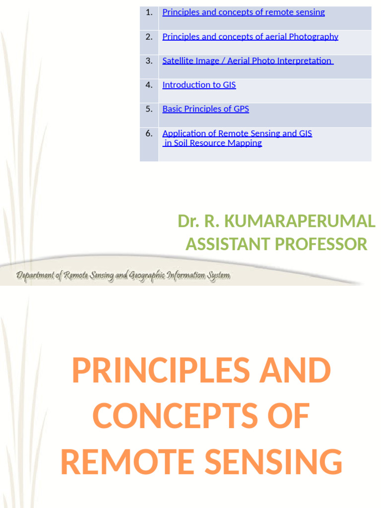 Remote Sensing - Lectures - Overall | PDF