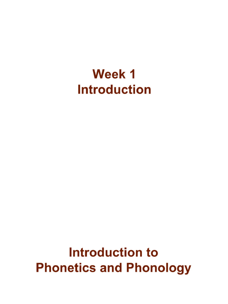Phonology 1 - Introduction | PDF