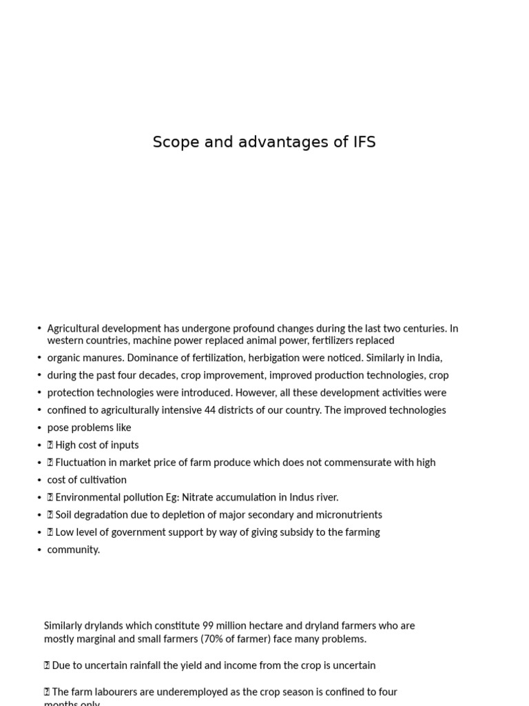 Scope and Advantages of IFS | PDF