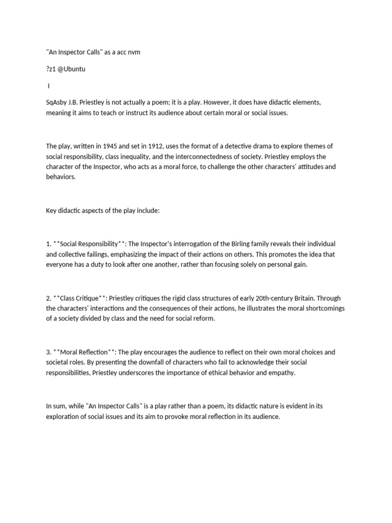An Inspector Calls assignment | PDF