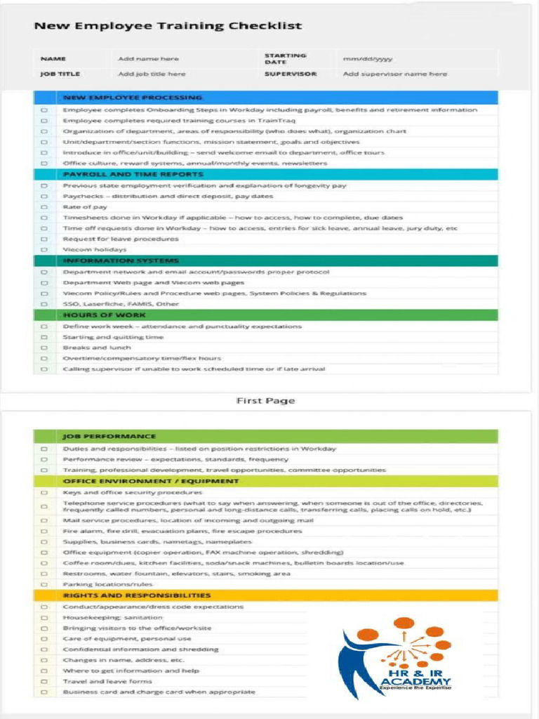 New Employee Joining Checklist | PDF