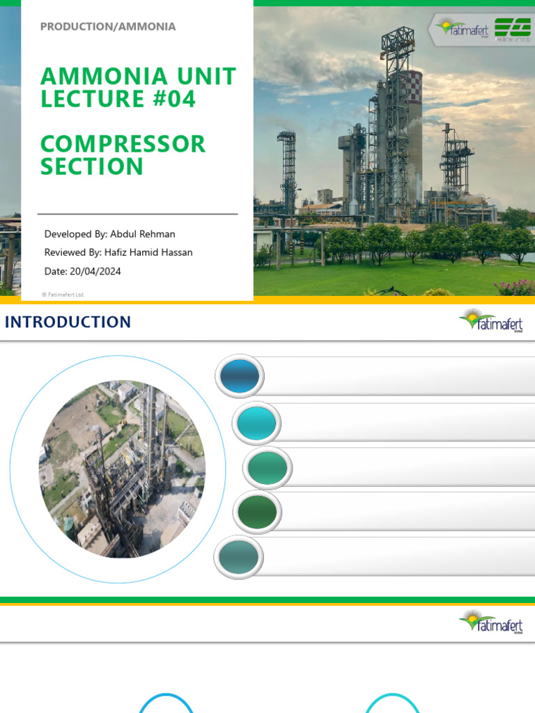 Ammonia Unit Lecture #04 Compressor Section | PDF