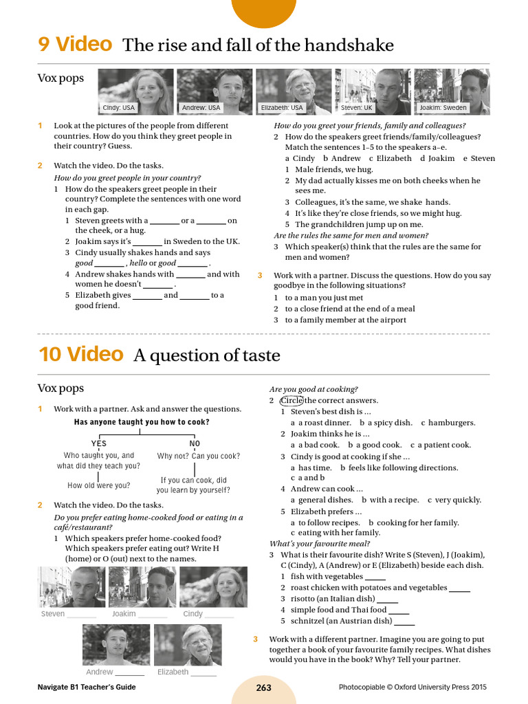 Vox Pops Worksheet 9 and 10 | PDF | Western Cuisine | Food And Drink