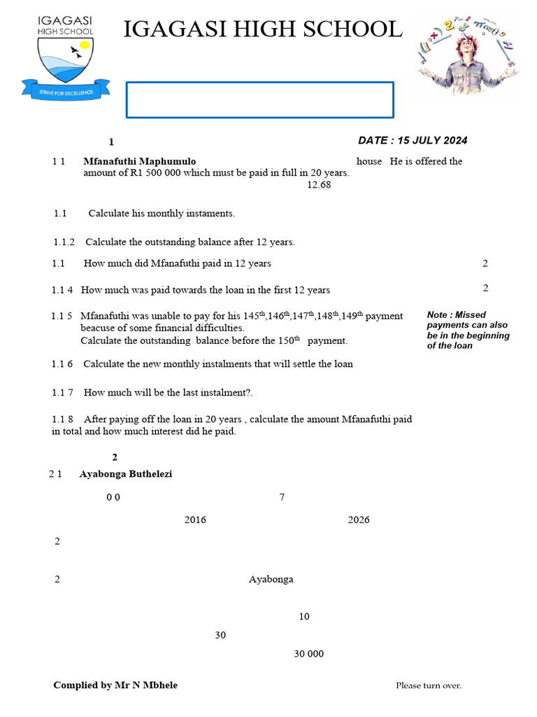 Grade 12 Finance 2024 by MR Mbhele | PDF
