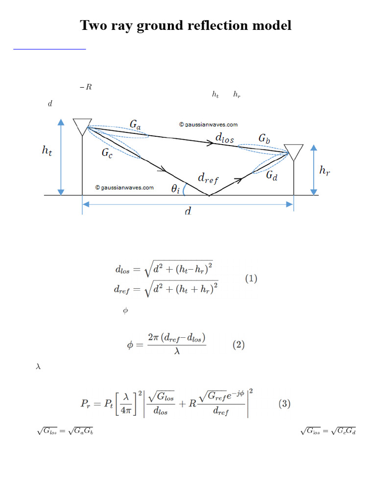 3-Two Ray Ground Reflection Model | PDF | Antenna (Radio) | Waves