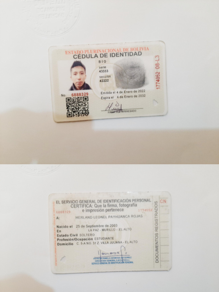 Cedula de Identidad | PDF