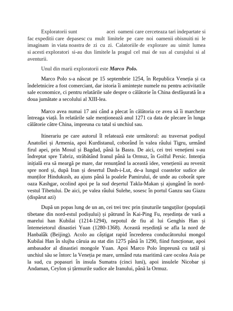 Marco Polo Referat | PDF