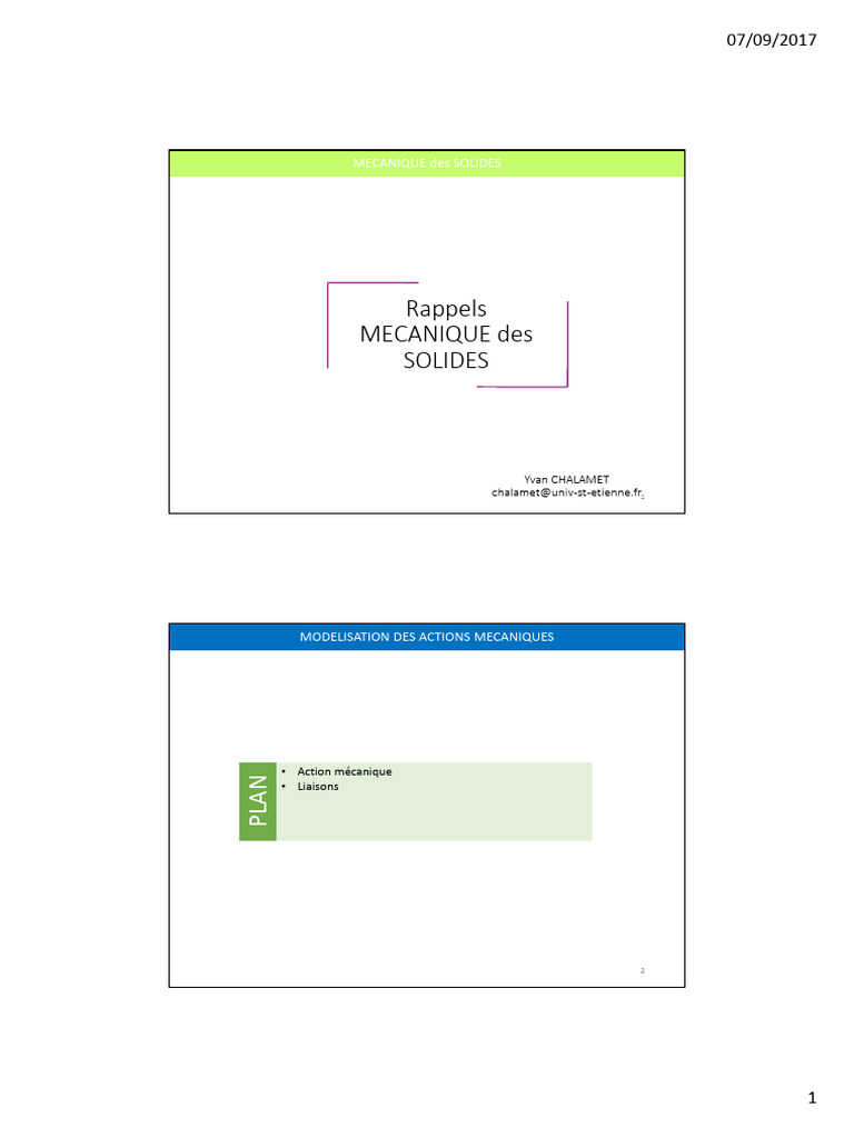Rappels Mécanique Du Solide | PDF