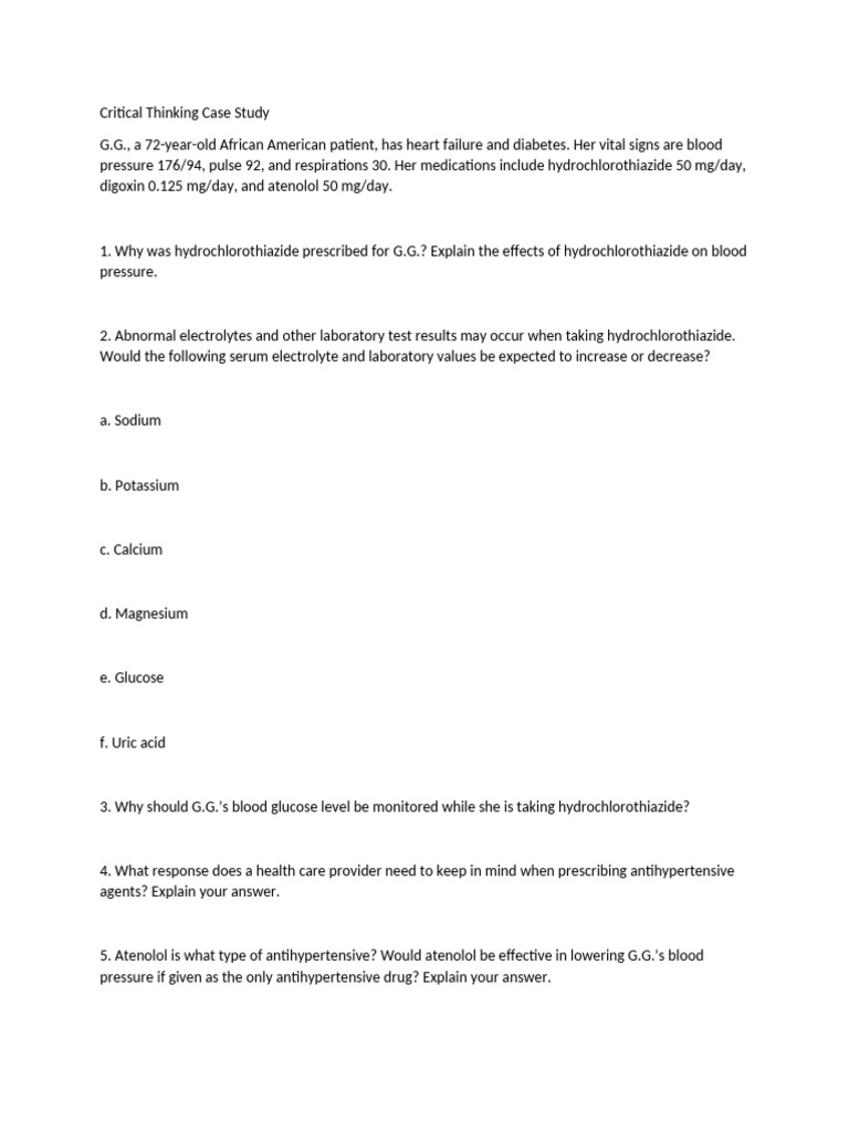Hypertensive Case Study-1 | PDF