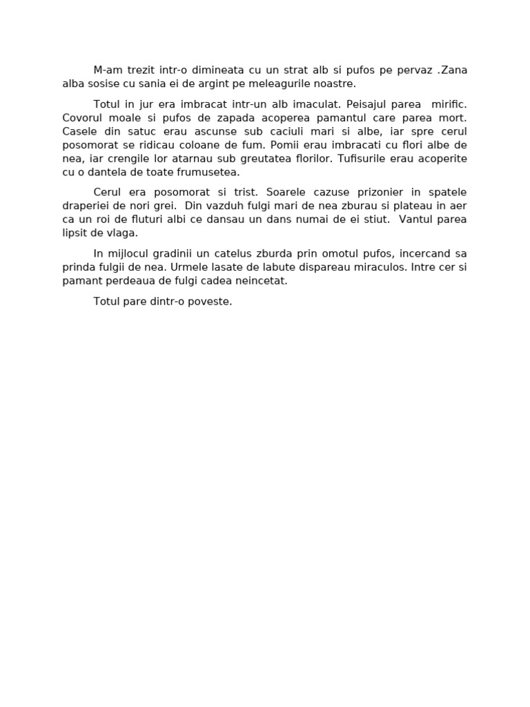 Vis de Iarna - Compunere | PDF