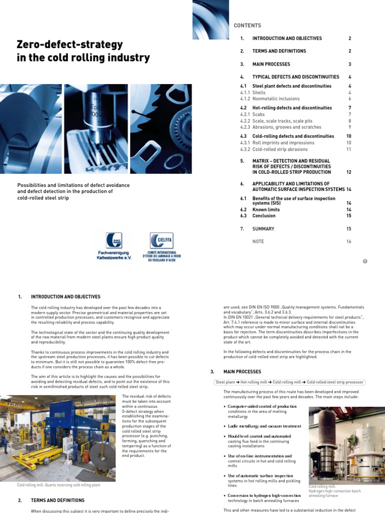Zero Defect Strategy Download 17-11-09 | PDF | Rolling (Metalworking ...