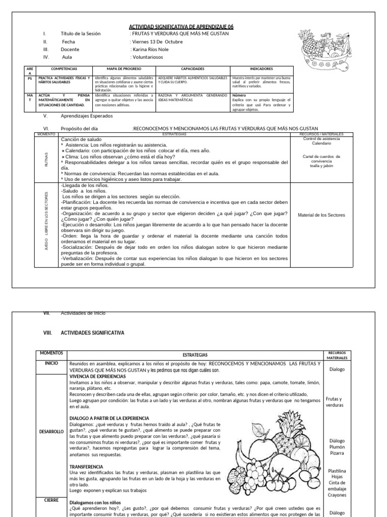 Frutas y Verduras Que Más Me Gustan - 502 | PDF