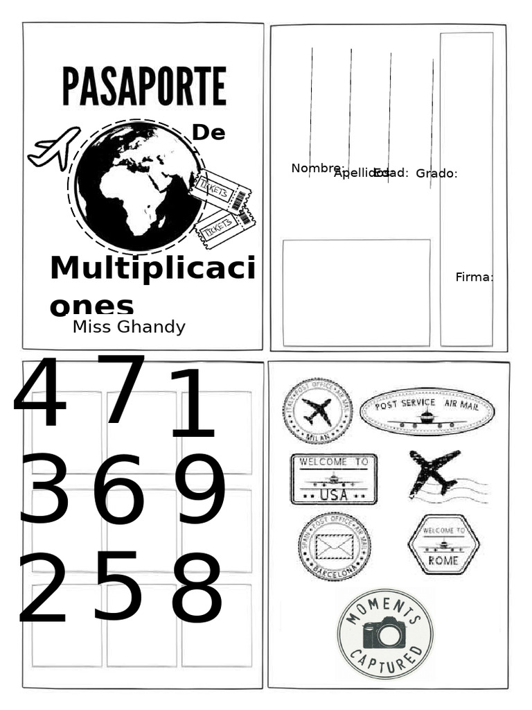 Pasaporte de Multiplicaciones | PDF