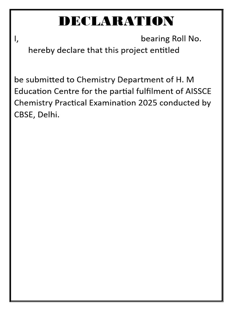 Project Declaration 1 | PDF