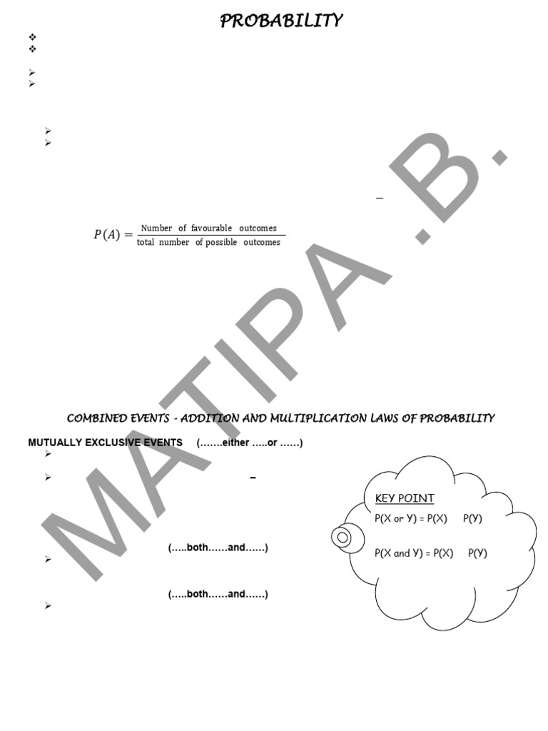 Probability & Statistics Notes 2014 | PDF