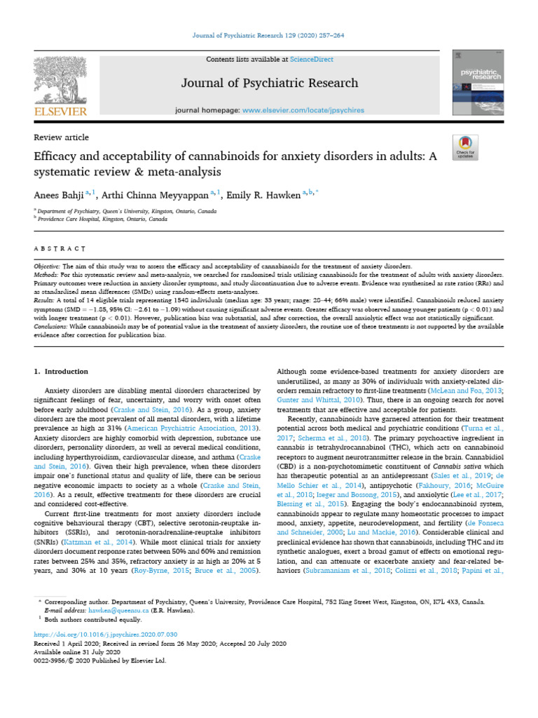 Cannabis Y Ansiedad Pdf