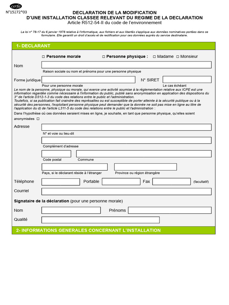 Cerfa 15272-03 | PDF
