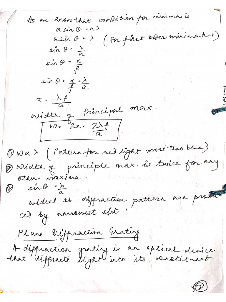 Diffraction Grating Construction Theory Spectrum and Resolving Power | PDF