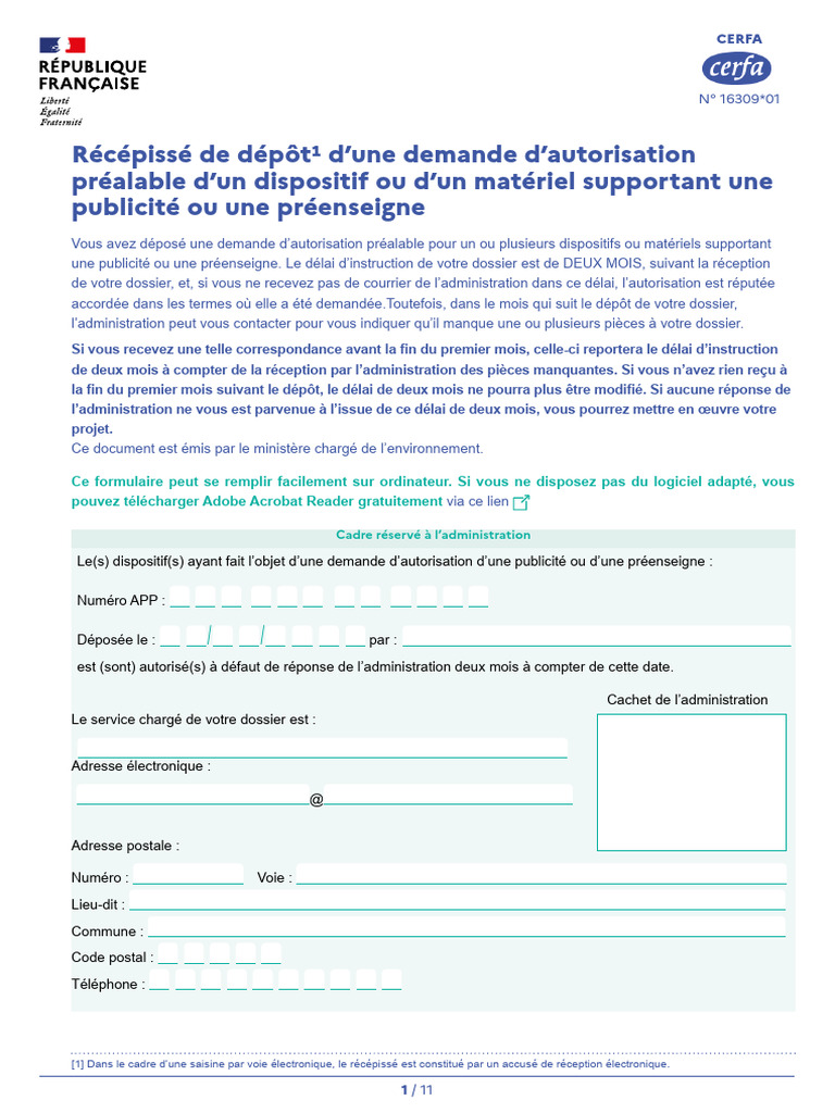 Cerfa 16309-01 | PDF