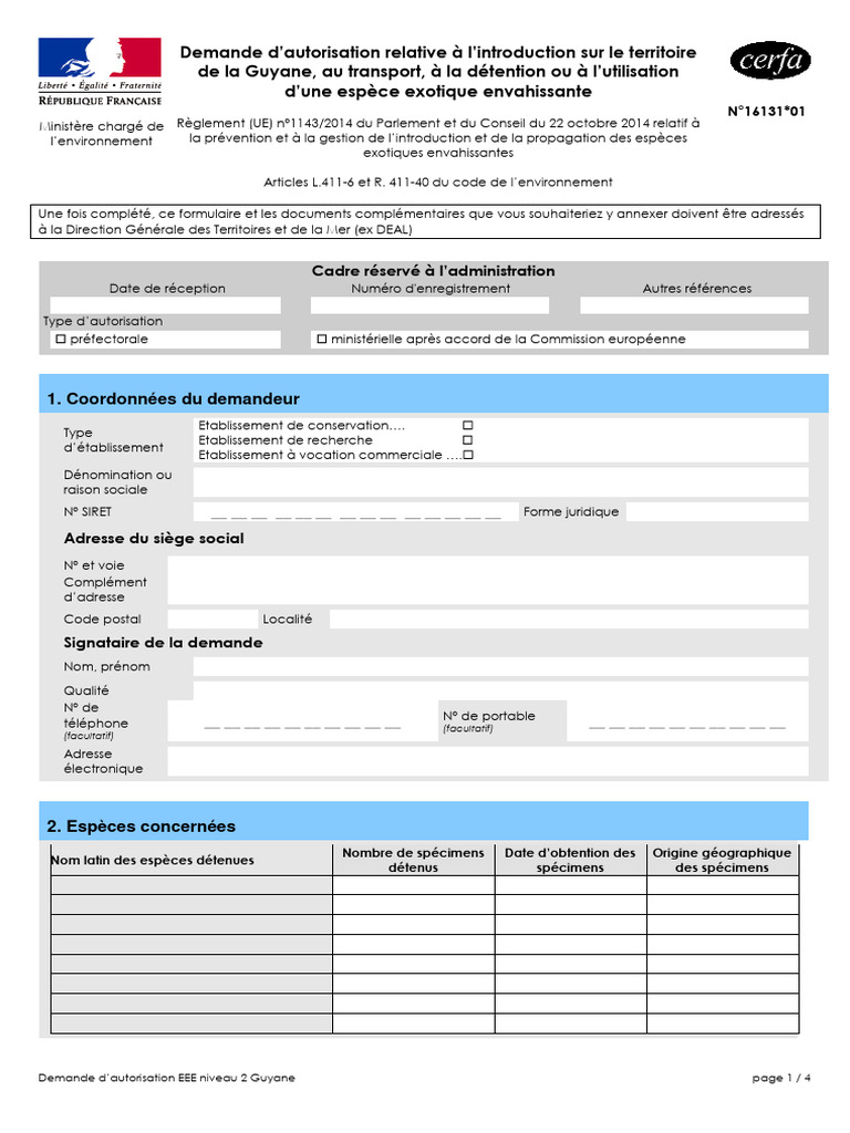 Cerfa 16131-01 | PDF