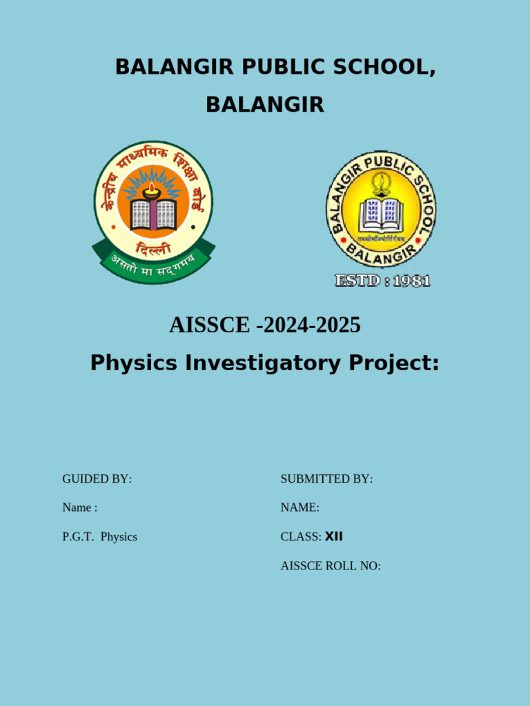 PHYSICS Front Page | PDF