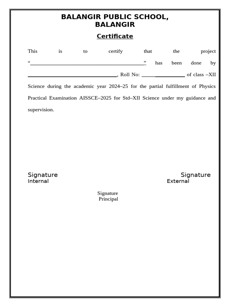 Physics Certificate Page | PDF